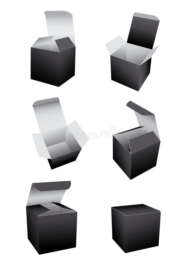 Vector Black Boxes Template Stock Vector - Illustration of board ...