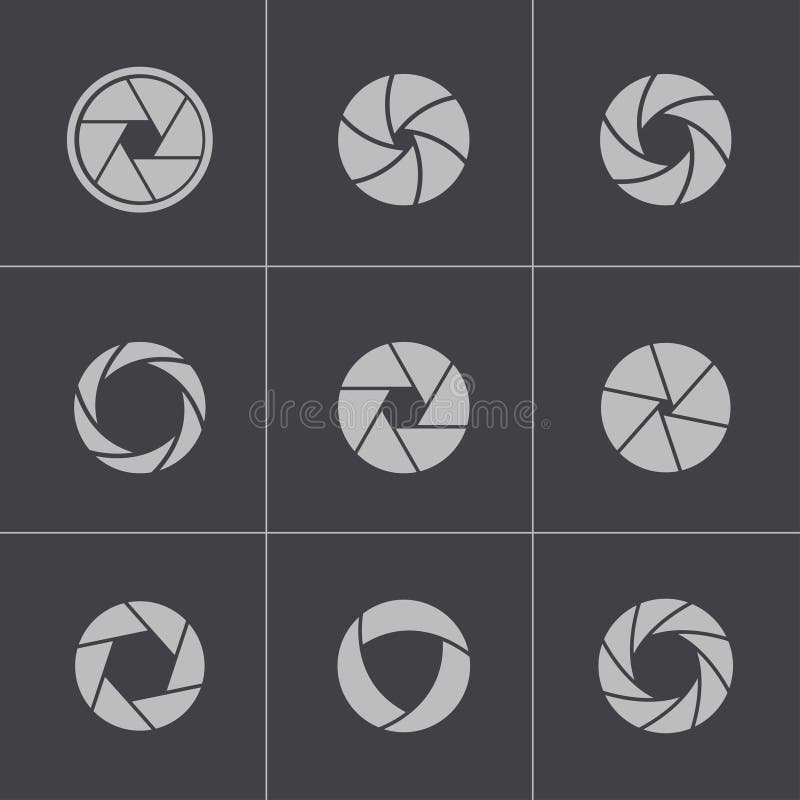 Camera shutter icons stock vector. Illustration of black - 55138837