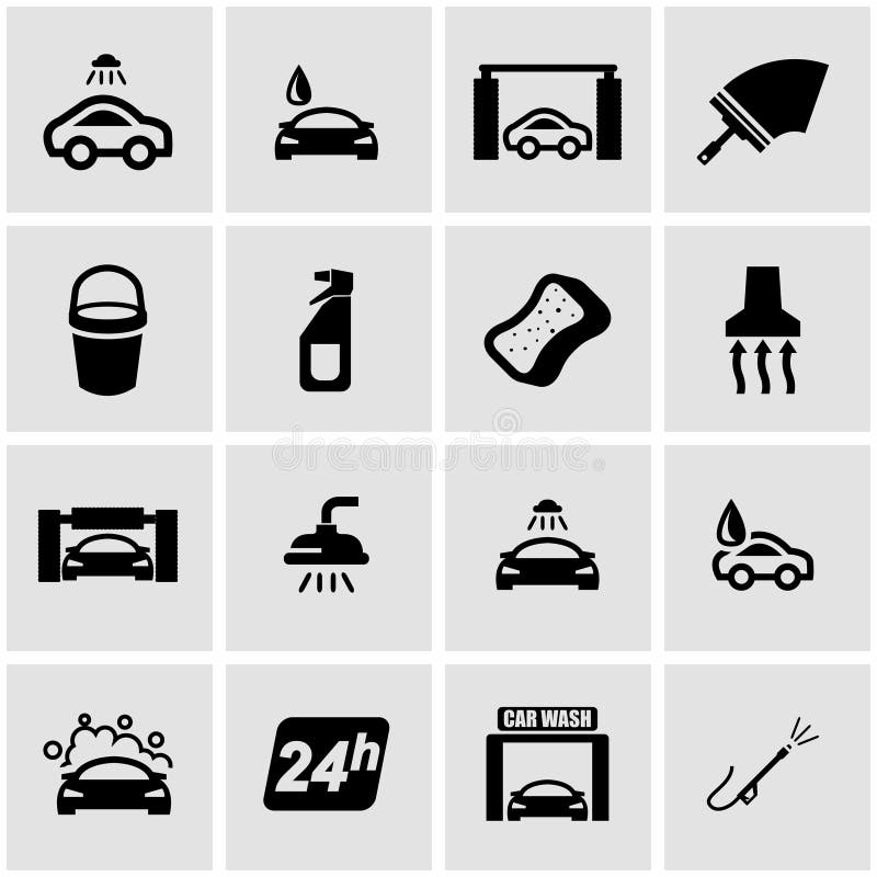 Car Wash Icons Stock Vector Illustration Of Isolated 30708180