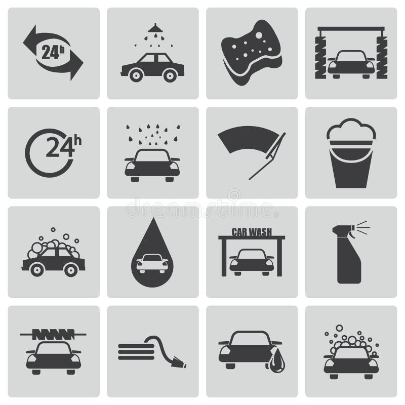 Car Wash Icons(signs) Set of Cleaning Car- Vector Graphic Stock Vector ...