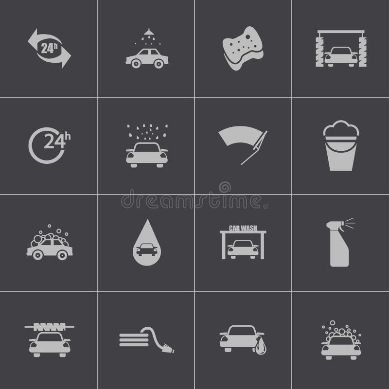 Car wash icons set stock illustration. Illustration of cleaning - 49479544