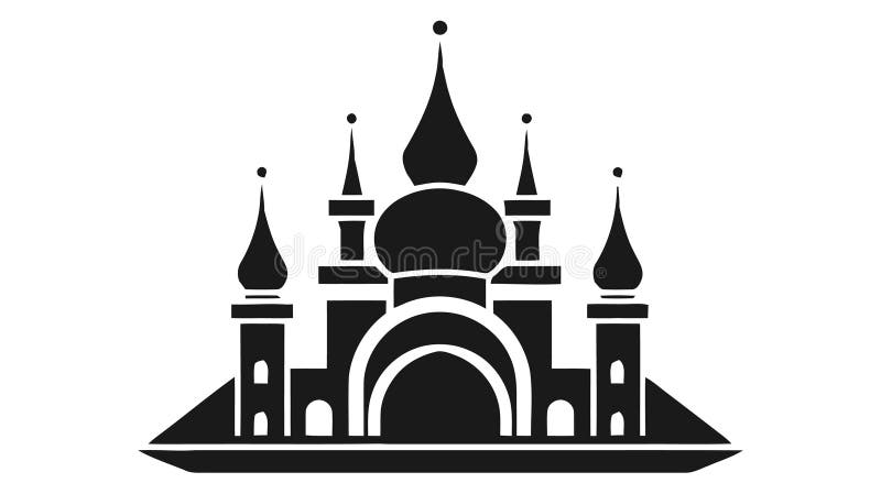 Vector Black Castle Icon, Logo. Vector Illustration Isolated on White ...