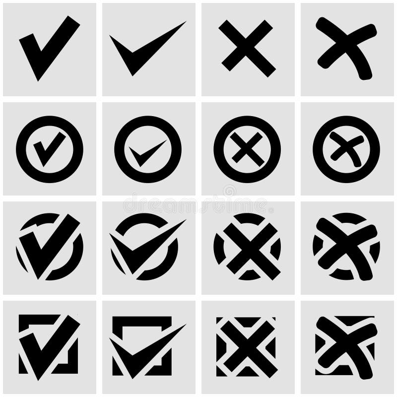 Vector Black Check Marks Icon Set Stock Illustration - Illustration of ...