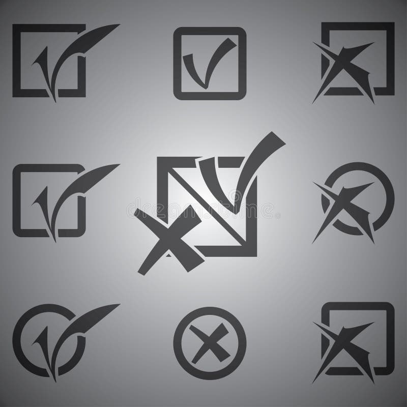 Vector Black Check Marks Icons Set Stock Illustrations – 313 Vector ...