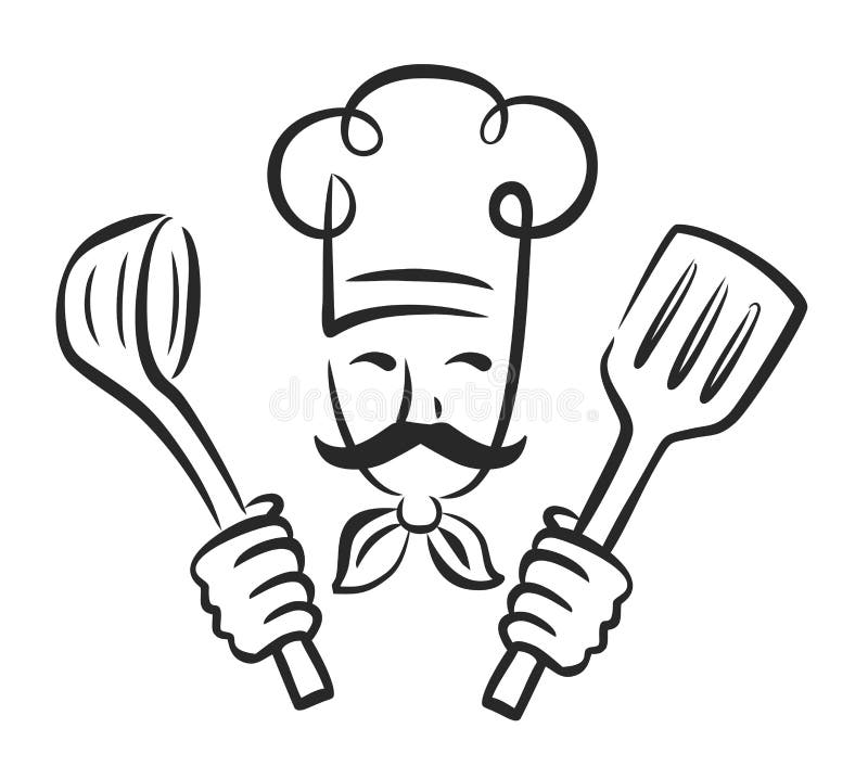 Vector black chef stock vector. Illustration of cooker - 69245907