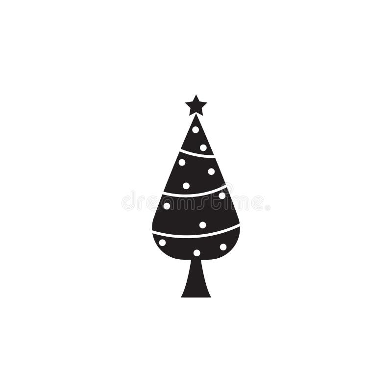 Vector Black Christmas Tree Stock Vector - Illustration of xmas, nature ...