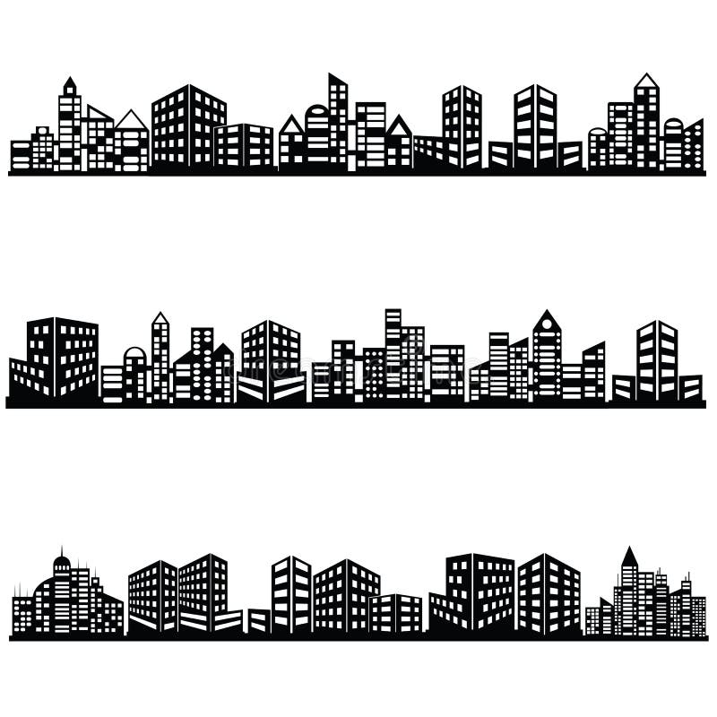 Vector Black City Icons Set Stock Vector - Illustration of icon ...