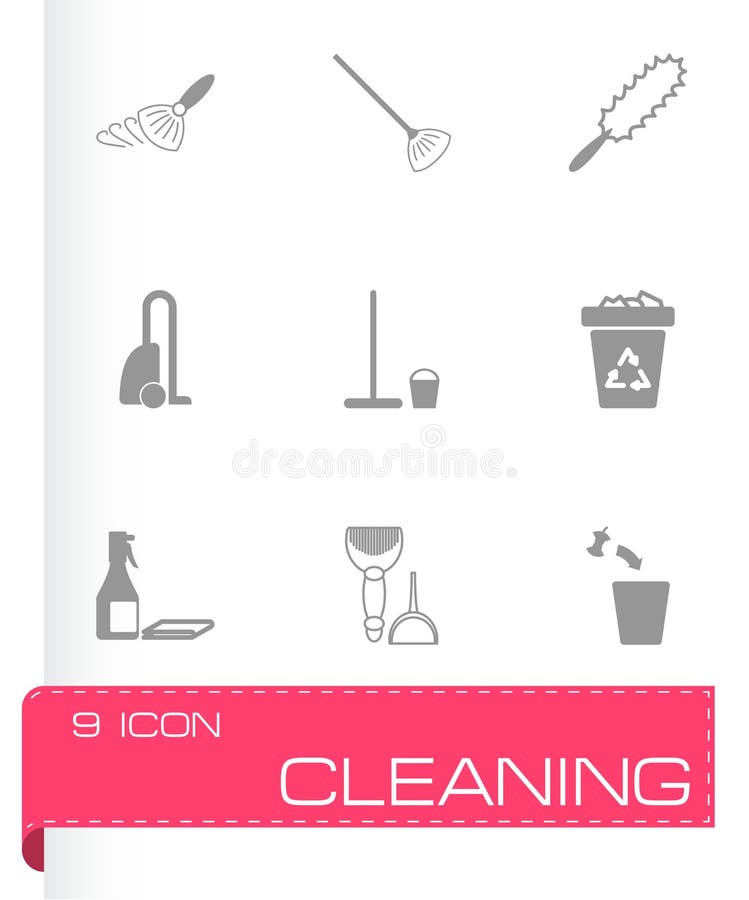 Black Cleaning Calendar Icon Isolated on White Background. Vector Stock ...