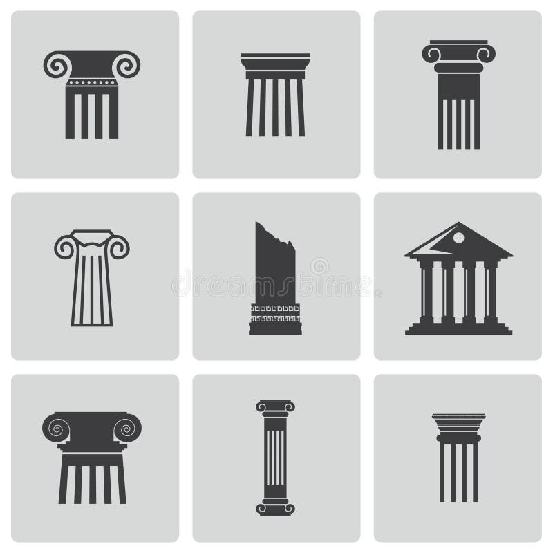 Classical Architectural Form Drawings in Set. Vector Drawing Design ...