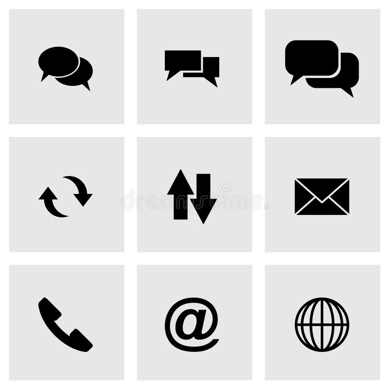 Black Communication icons stock vector. Illustration of black - 22273415