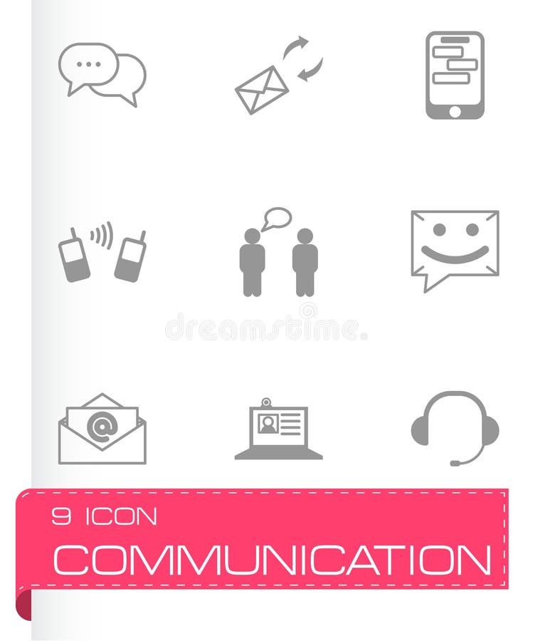 Black Communication icons stock vector. Illustration of black - 22273415