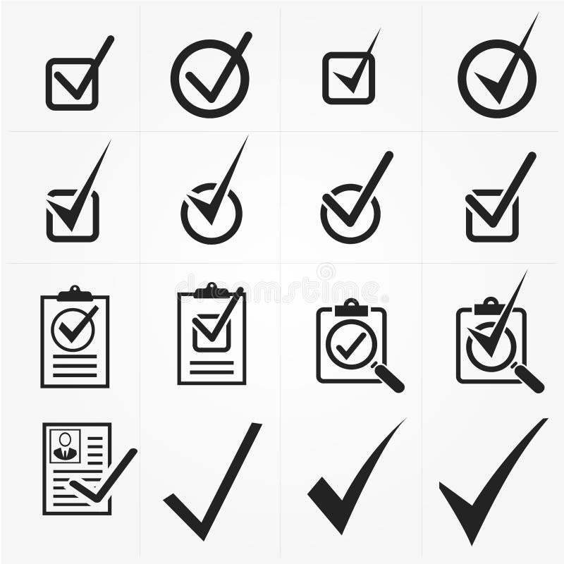 Vector Black Confirm Icons Set. Universal Vector Icons Stock Vector ...