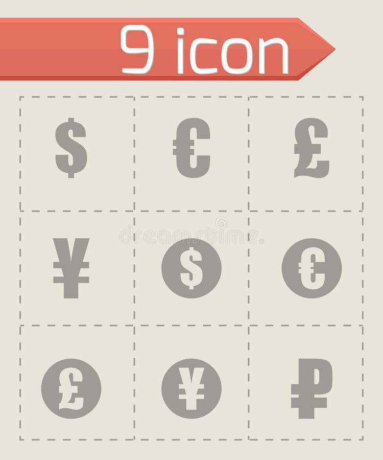 Grey Currency Symbols Stock Illustrations – 295 Grey Currency Symbols ...