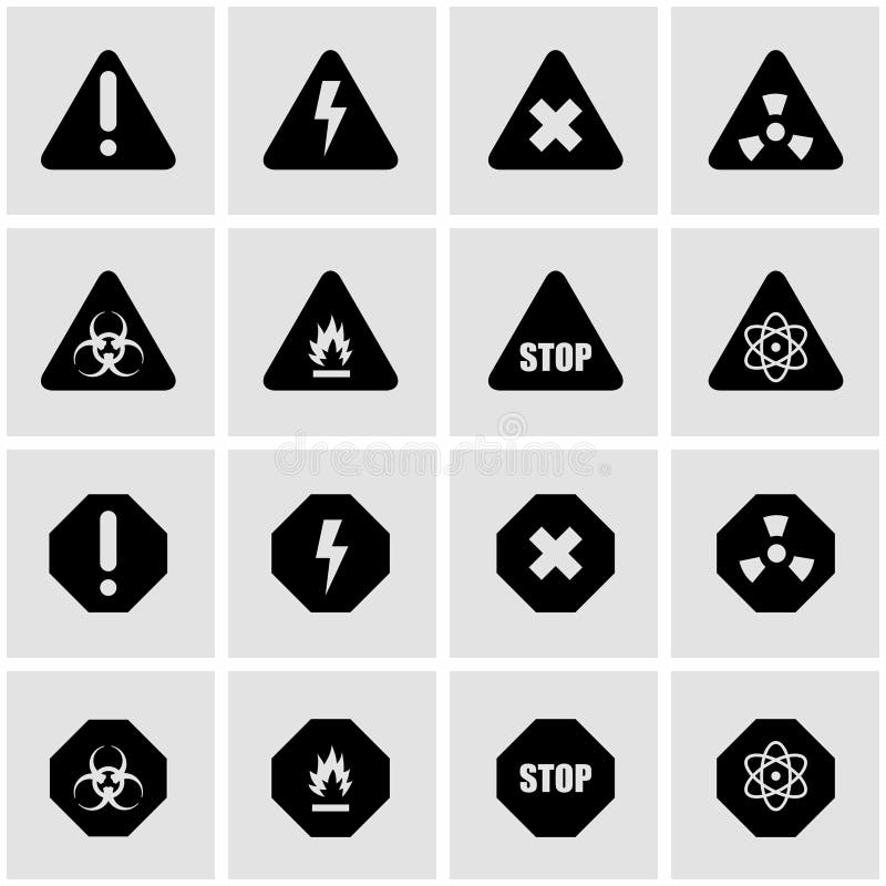 Vector Black Danger Card Icon Set Stock Illustrations – 1,052 Vector ...