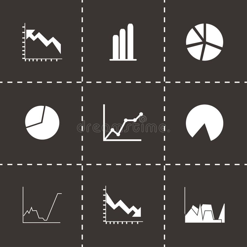 Vector Black Diagrams Icons Set Stock Vector - Illustration of media ...