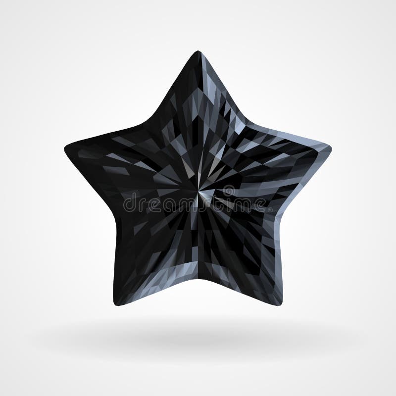 Vector Black Diamond Five Pointed Star in Triangular Design Stock ...