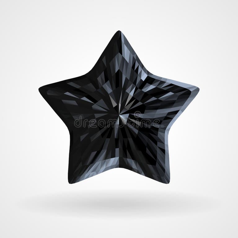 Vector Black Diamond Five Pointed Star in Triangular Design Stock ...