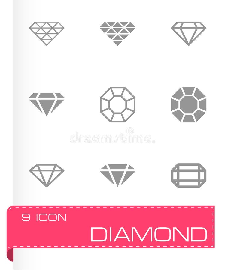 Diamond icons set stock vector. Illustration of bright - 38219594
