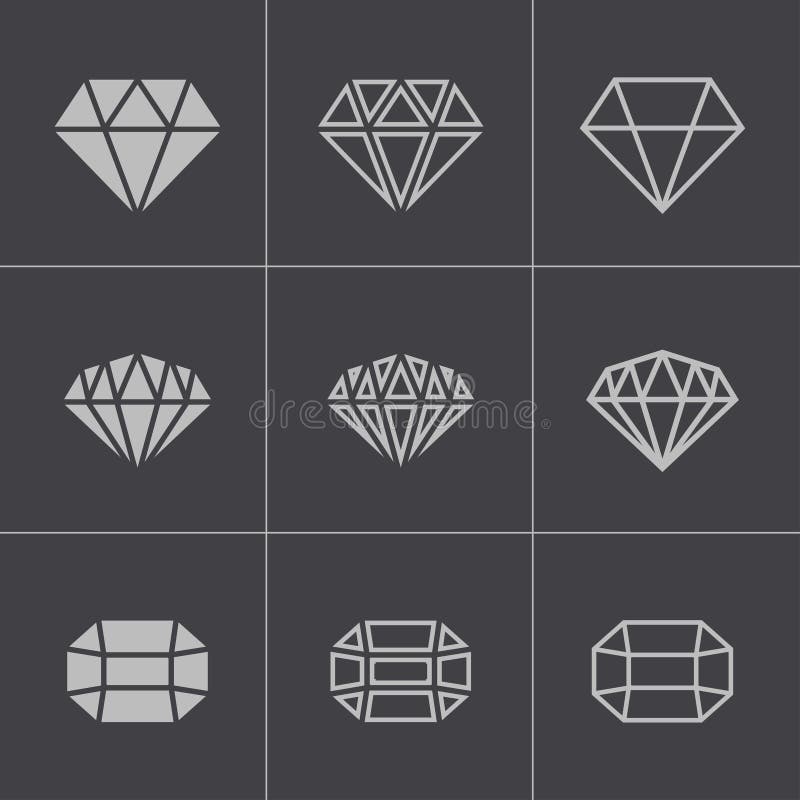 Diamond Vector Icon Set in Line Style. Logo Design. Stock Vector ...