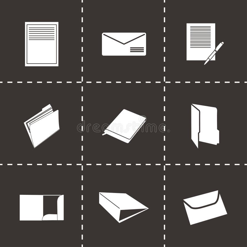 Black Document Icon. Vector Illustration Stock Illustration ...