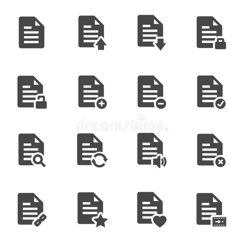 Black document icons stock vector. Illustration of pencil - 2595191