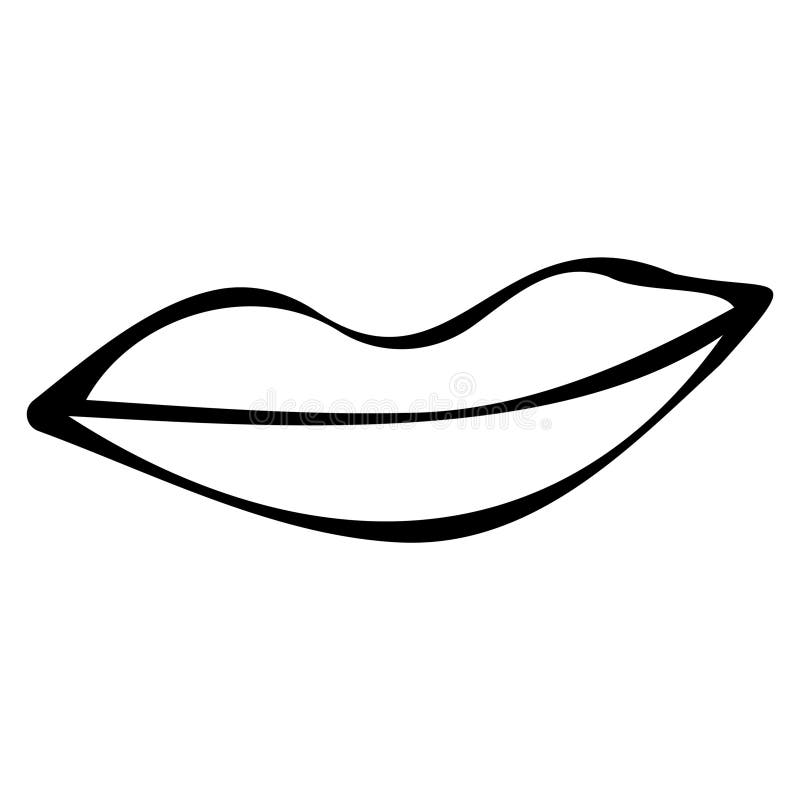 Vector Doodle Illustration of Lips in a Smile Stock Illustration ...