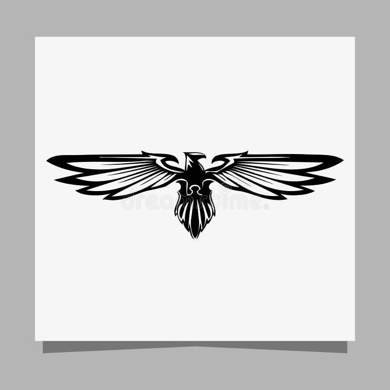 Vector Black Eagle on White Paper is Perfect for Logos, Illustrations ...