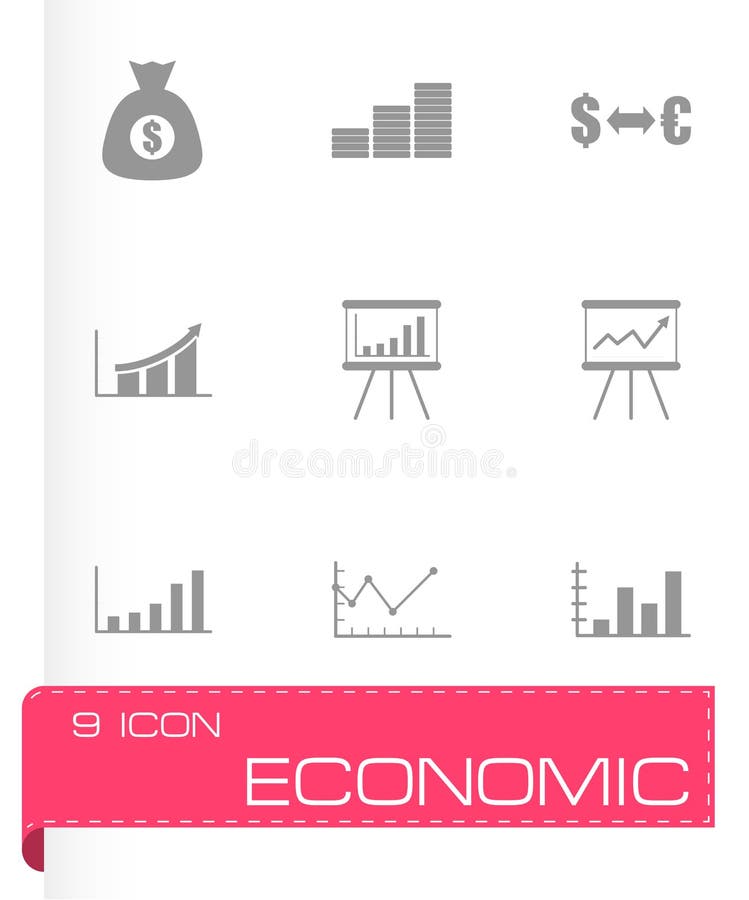 Vector Black Economic Icon Set Stock Vector - Illustration of icons ...