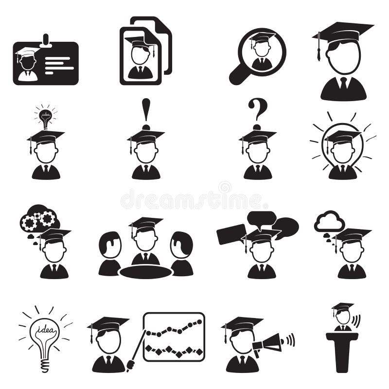 Education icons set stock vector. Illustration of black - 29803642