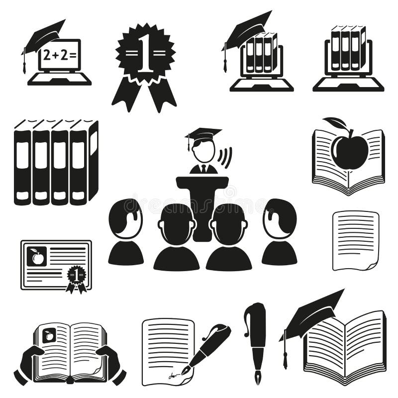 Icons set education stock vector. Illustration of college - 33034070
