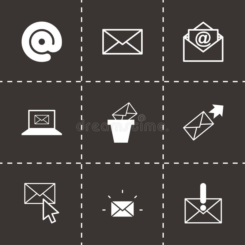 Vector Black Email Icons Set Stock Vector - Illustration of envelope ...