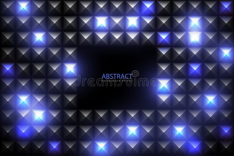 Vector Black Embossed Metal Grid Background with Blue Hot Light Effect ...