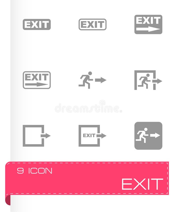 Vector black exit icon set stock vector. Illustration of door - 52776669