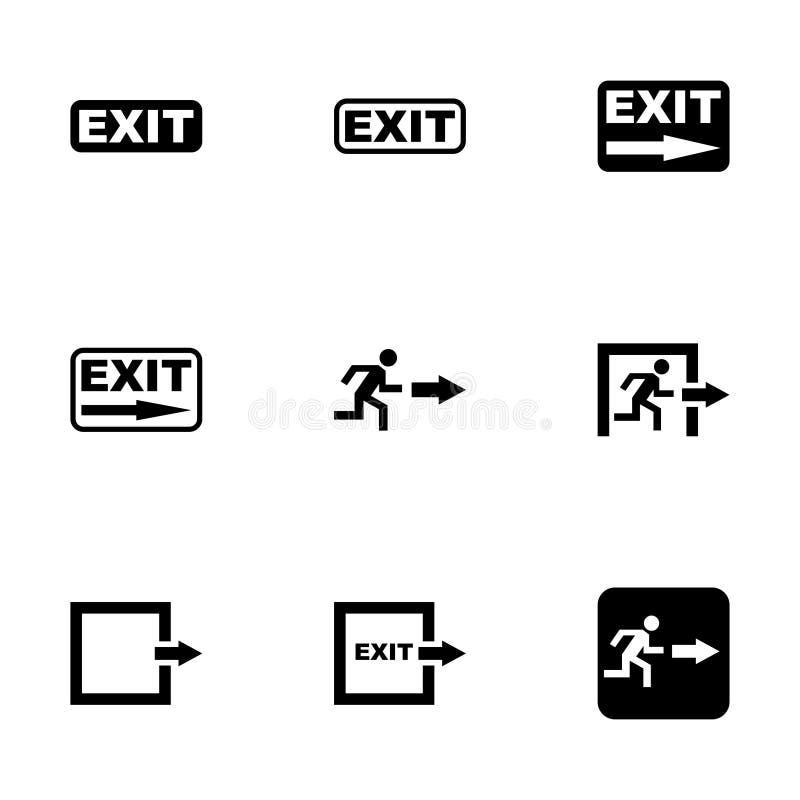 Black Exit Sign Icon. Vector Illustration Eps 10 Stock Illustration ...