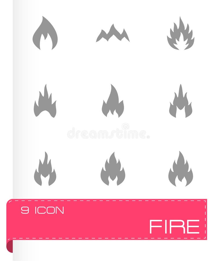 Vector Fire icon set stock vector. Illustration of fireball - 59506066