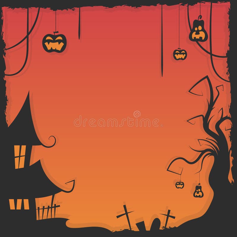 Horror Border Background with Freehand Style Drawing Stock Vector ...