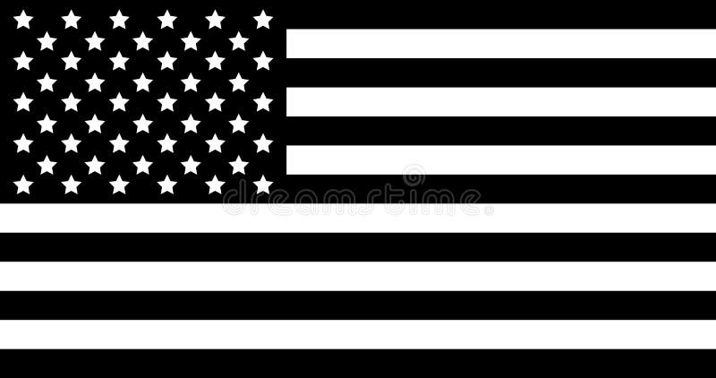 Vector Black Flat the USA American Flag Stock Vector - Illustration of ...