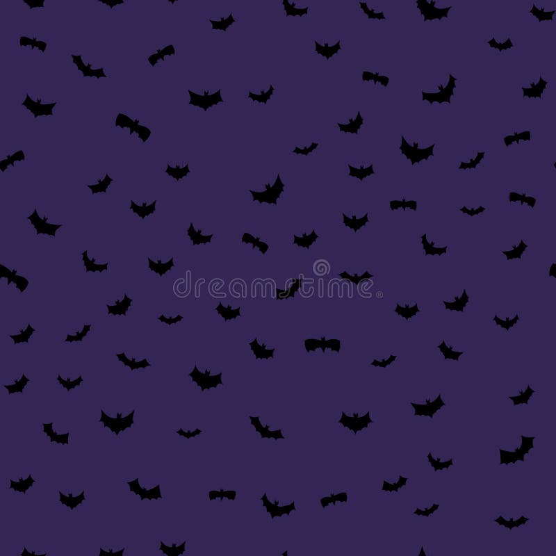 Black Flying Bats Silhouettes Seamless Pattern Stock Illustration ...