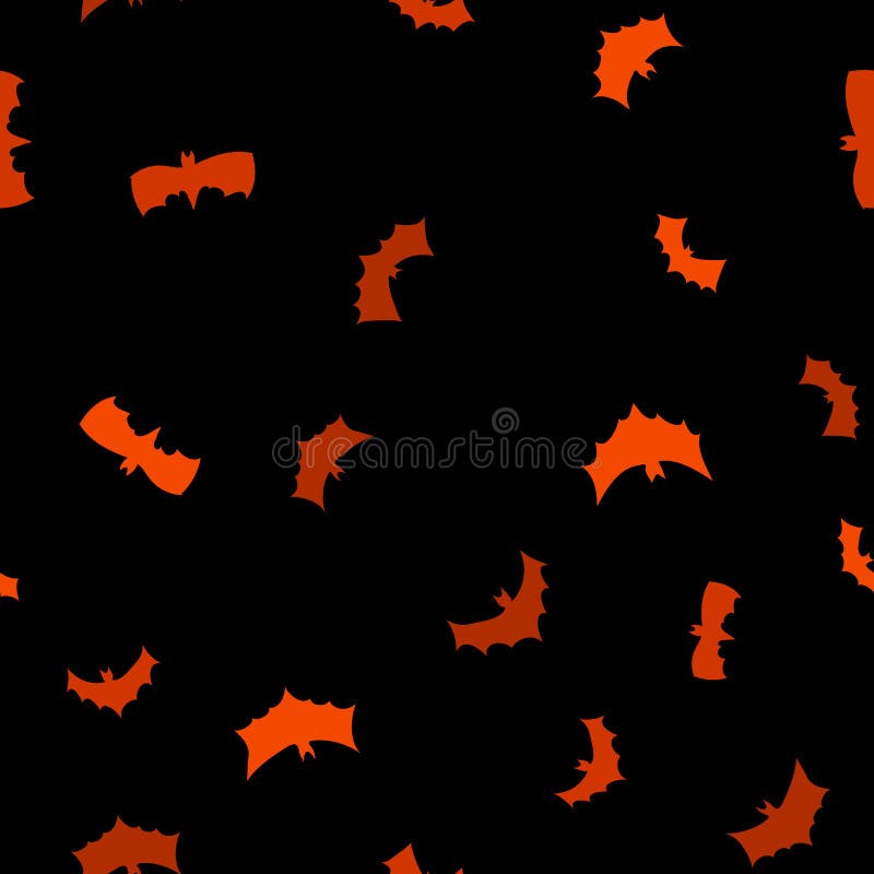 Black Flying Bats Silhouettes Seamless Pattern Stock Illustration ...