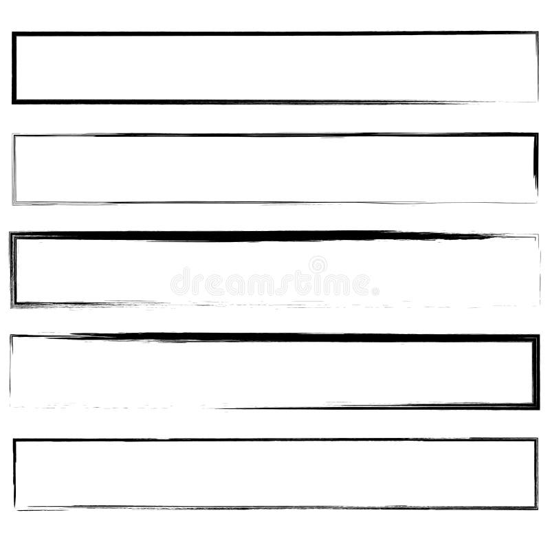 Vector Black Frames on White Background. Collection of Geometric ...