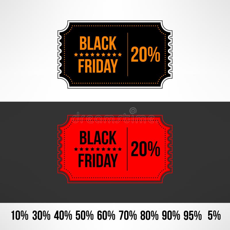 Vector Black Friday Sale Ticket. Retail Discount Stock Vector ...