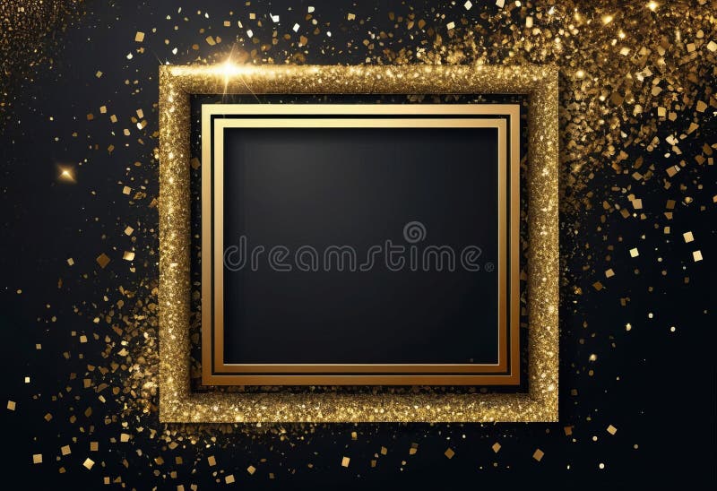 Vector Black and Gold Abstract Square Luxury Frame Stock Illustration ...