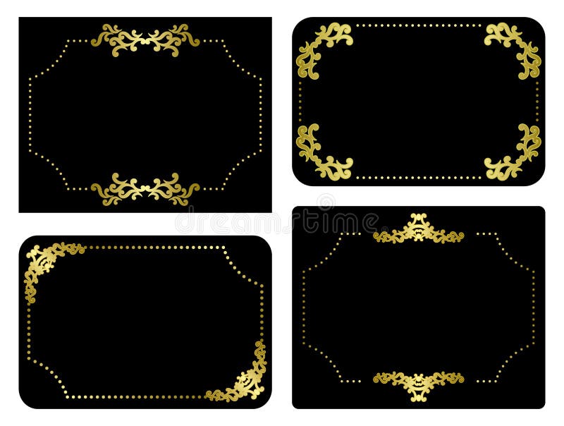 Black And Gold Vintage Frames - Set - Vector Stock Vector ...