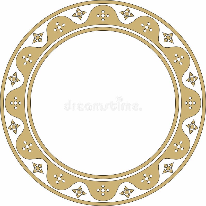 Vector Black and Gold Round Gothic Ornament. Stock Illustration ...