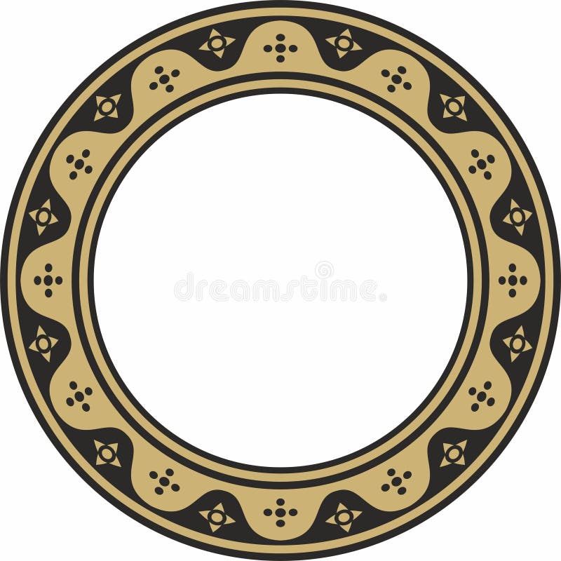 Vector Black and Gold Round Gothic Ornament. Stock Vector ...
