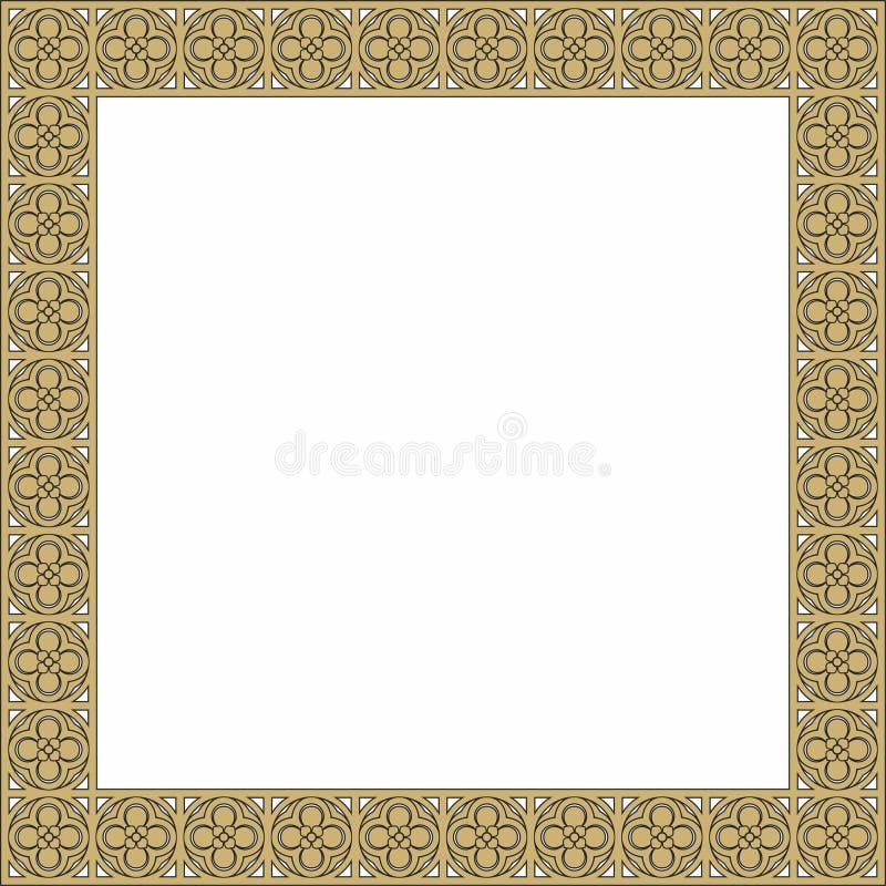 Vector Black and Gold Square Gothic Ornament. Stock Vector ...
