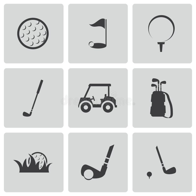 Golf icon set stock vector. Illustration of individual - 56099301