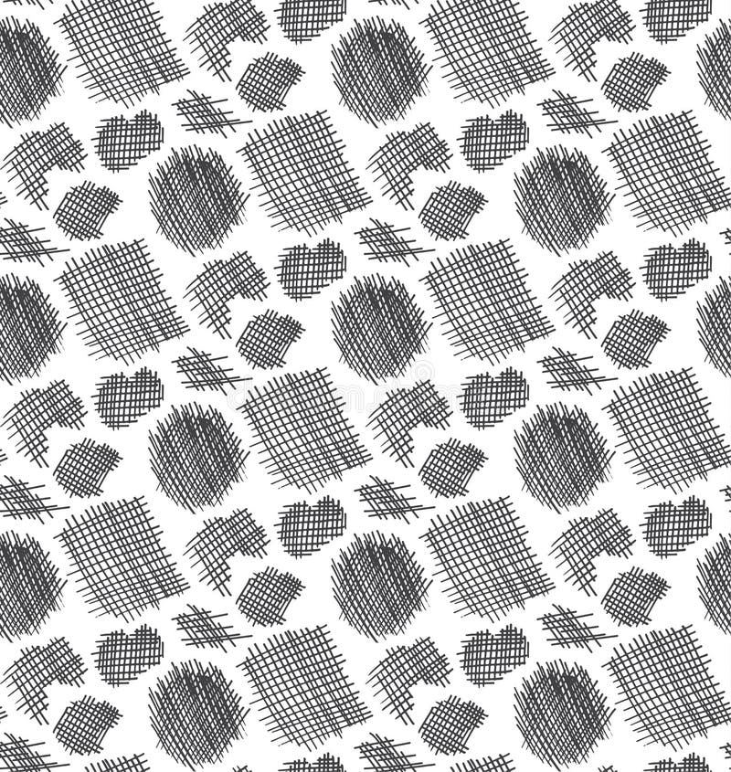 Vector Black Graphic Patch Fabric Seamless Pattern, Monochrome Textured ...