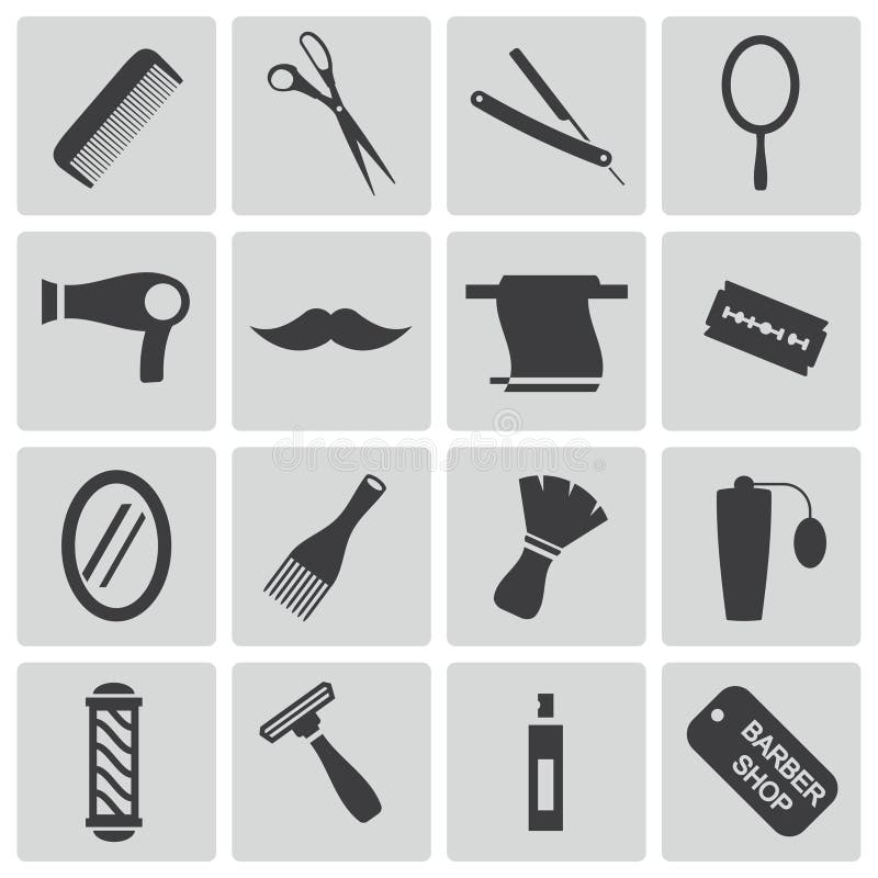 Vector Black Hair and Icons Stock Illustration - Illustration of ...