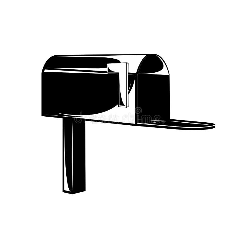 Vector Black Hand Draw Illustration of Mailbox Stock Vector ...